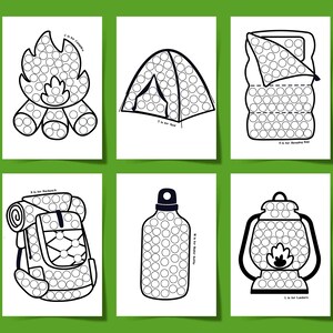 6 Outdoor Camping, Dot Sticker Art Activity, Toddler Craft, Fine Motor ...