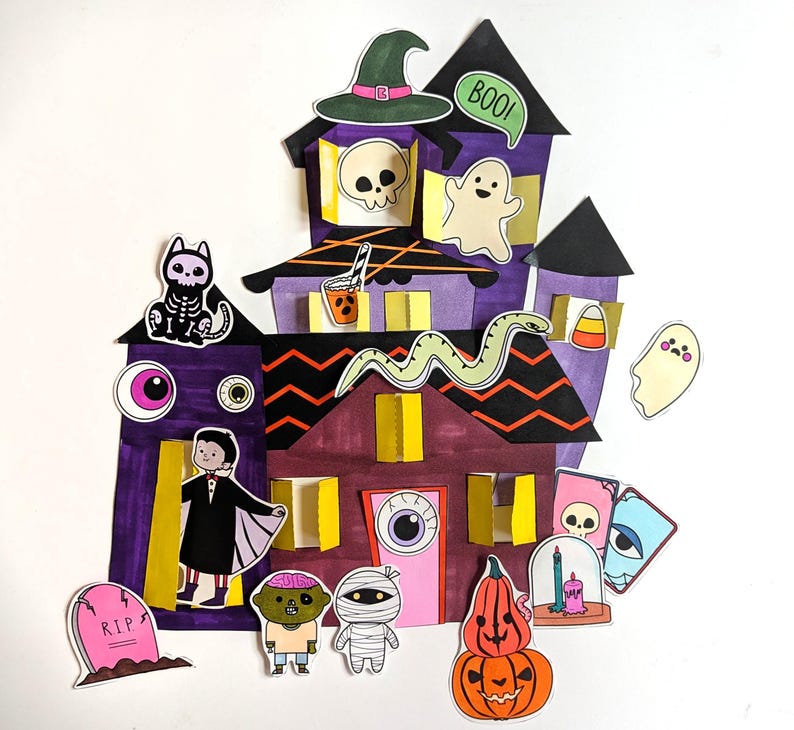 DIY Halloween Haunted House Printable | Spooky Craft Kids Activity ...