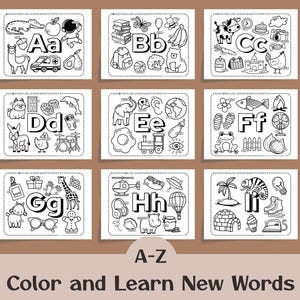 Vocabulary Building Coloring Page | Full Alphabet | A-Z | 26 Pages ...