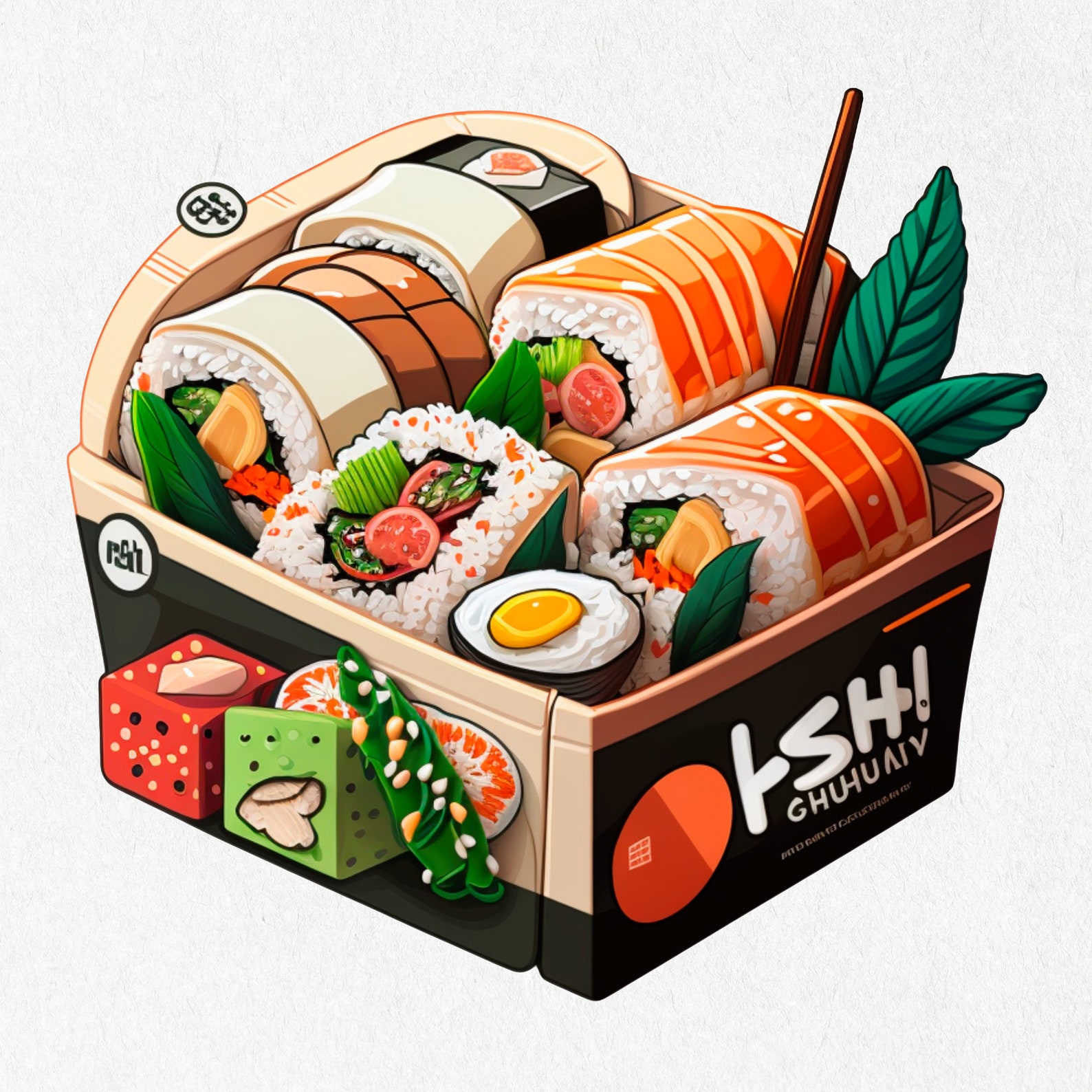 Sushi Sticker, Happy Sushi, Sushi, Vinyl, Smiling Sushi, Cute Decal ...