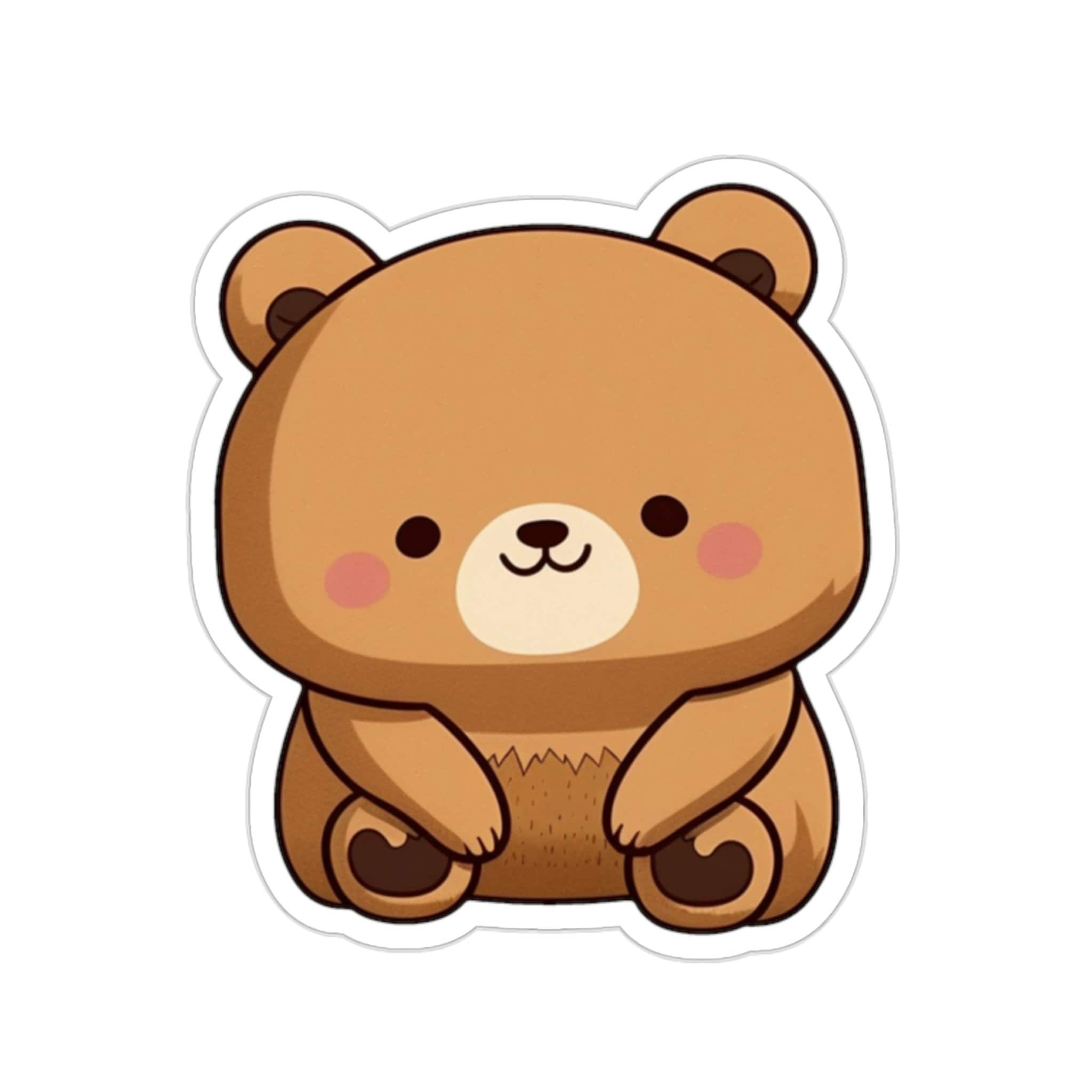 Brown Bear Sticker, Brown Bear Vinyl, Cute Brown Bear Decal, Water ...