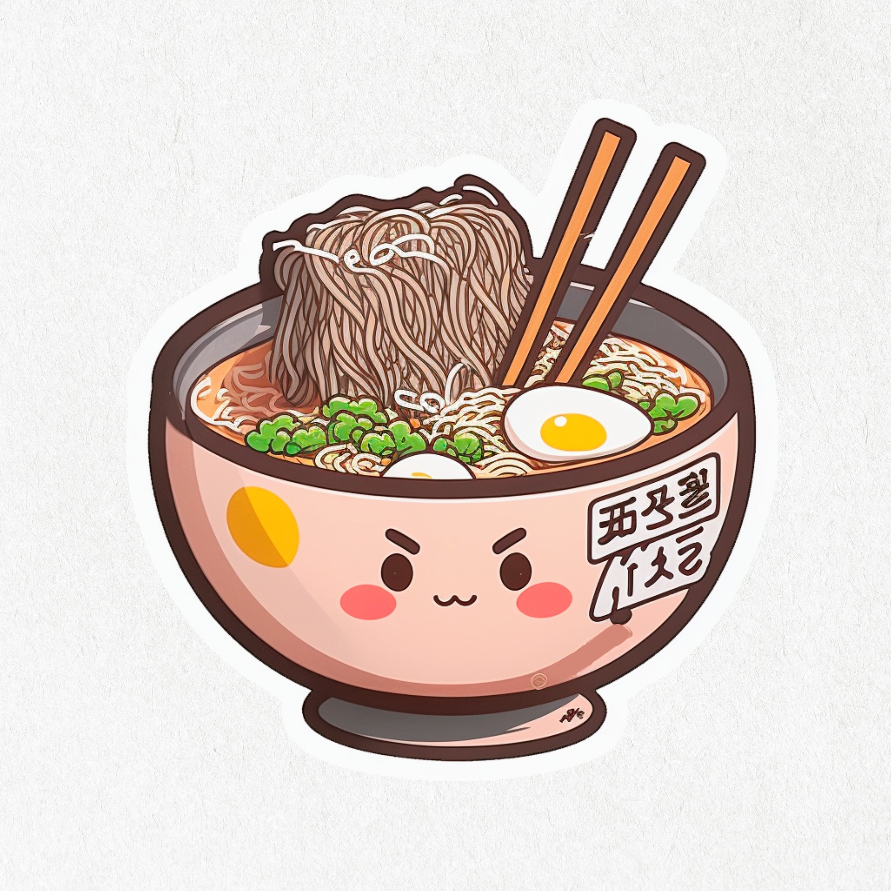Ramen Sticker, Happy Ramen, Raman, Ramen Vinyl, Smiling Ramen, Cute ...