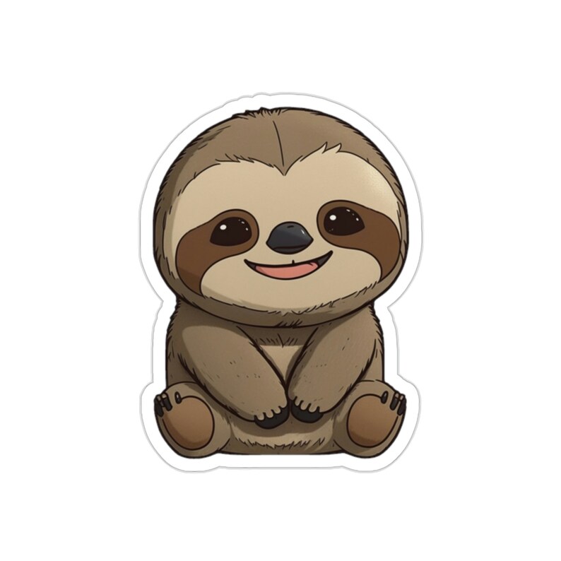Sloth, Sloth Sticker, Sloth Vinyl, Happy Sloth, Cute Sloth Decal, Water ...