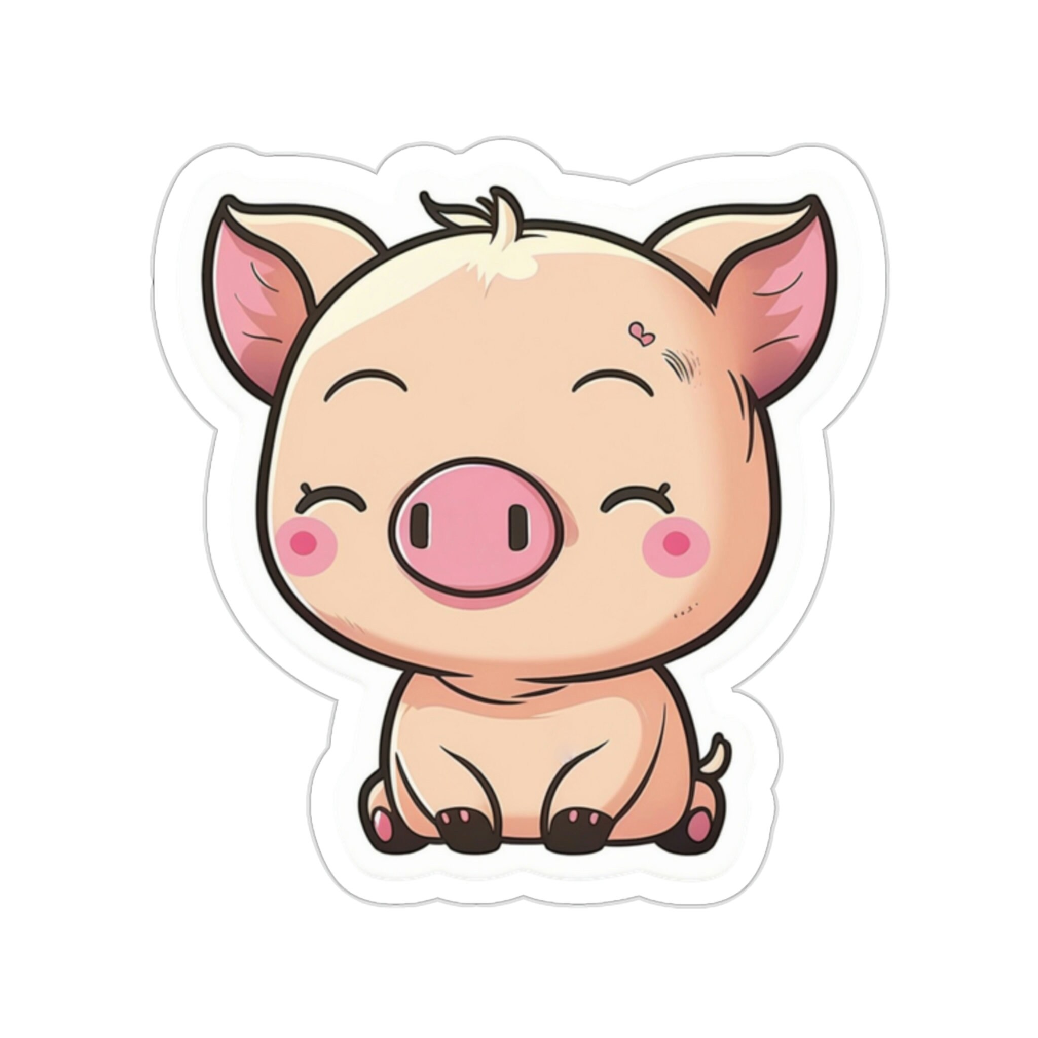 Pig Sticker, Happy Pig, Pig, Pig Vinyl, Smiling Pig, Cute Decal, Water ...