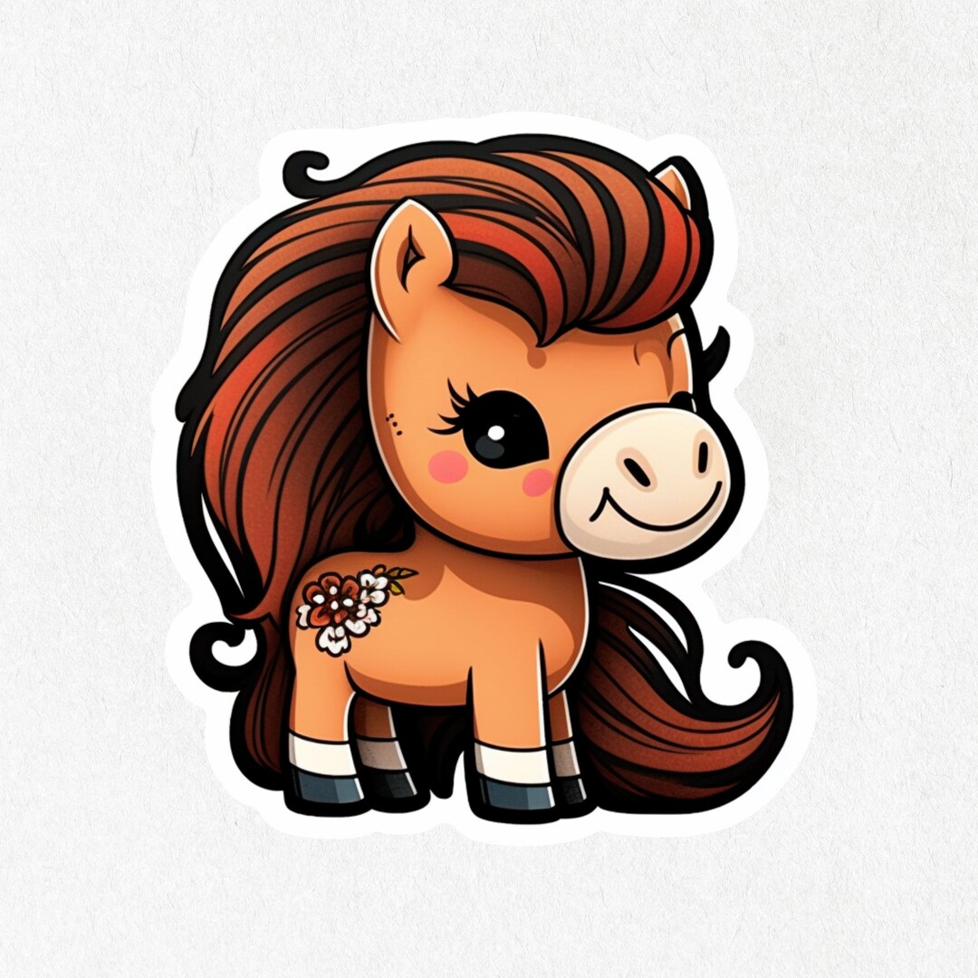 Horse Sticker, Happy Horse, Horse, Horse Vinyl, Smiling Horse, Cute ...