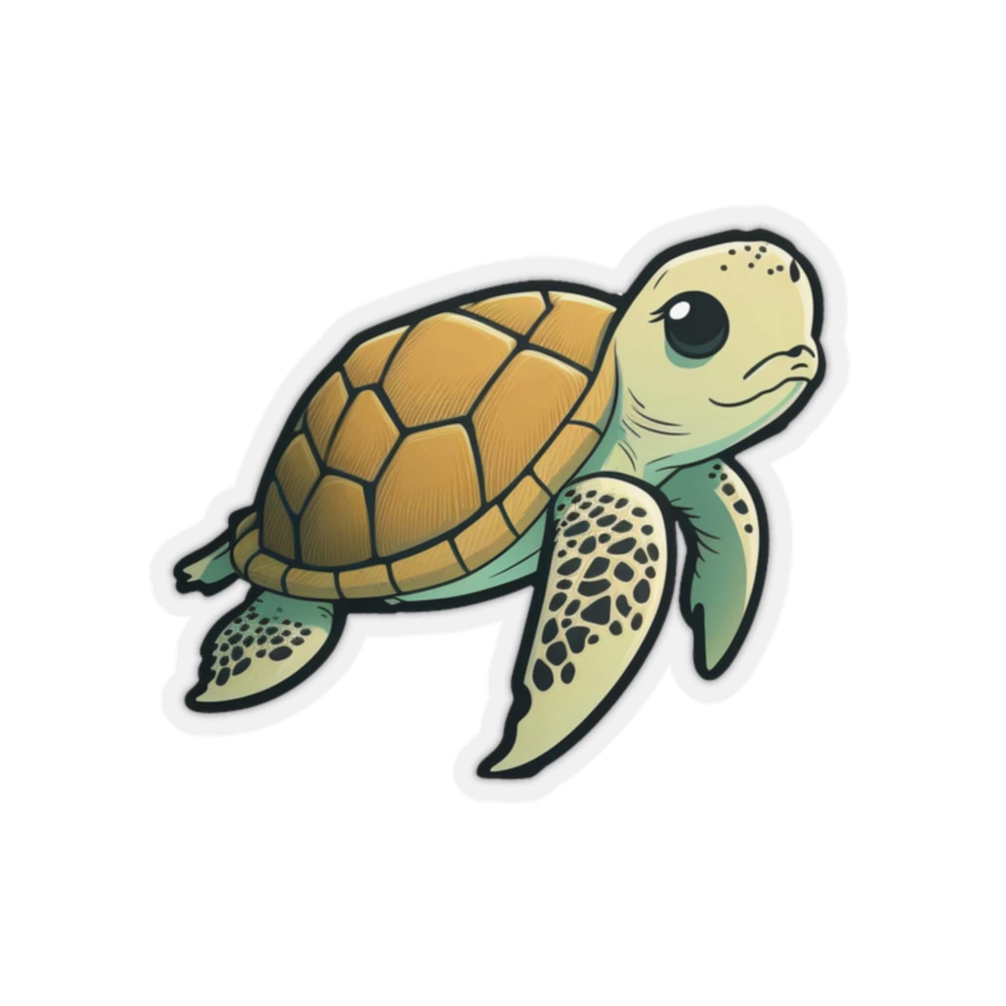 Sea Turtle, Sea Turtle Sticker, Sea Turtle Vinyl, Happy Sea Turtle ...