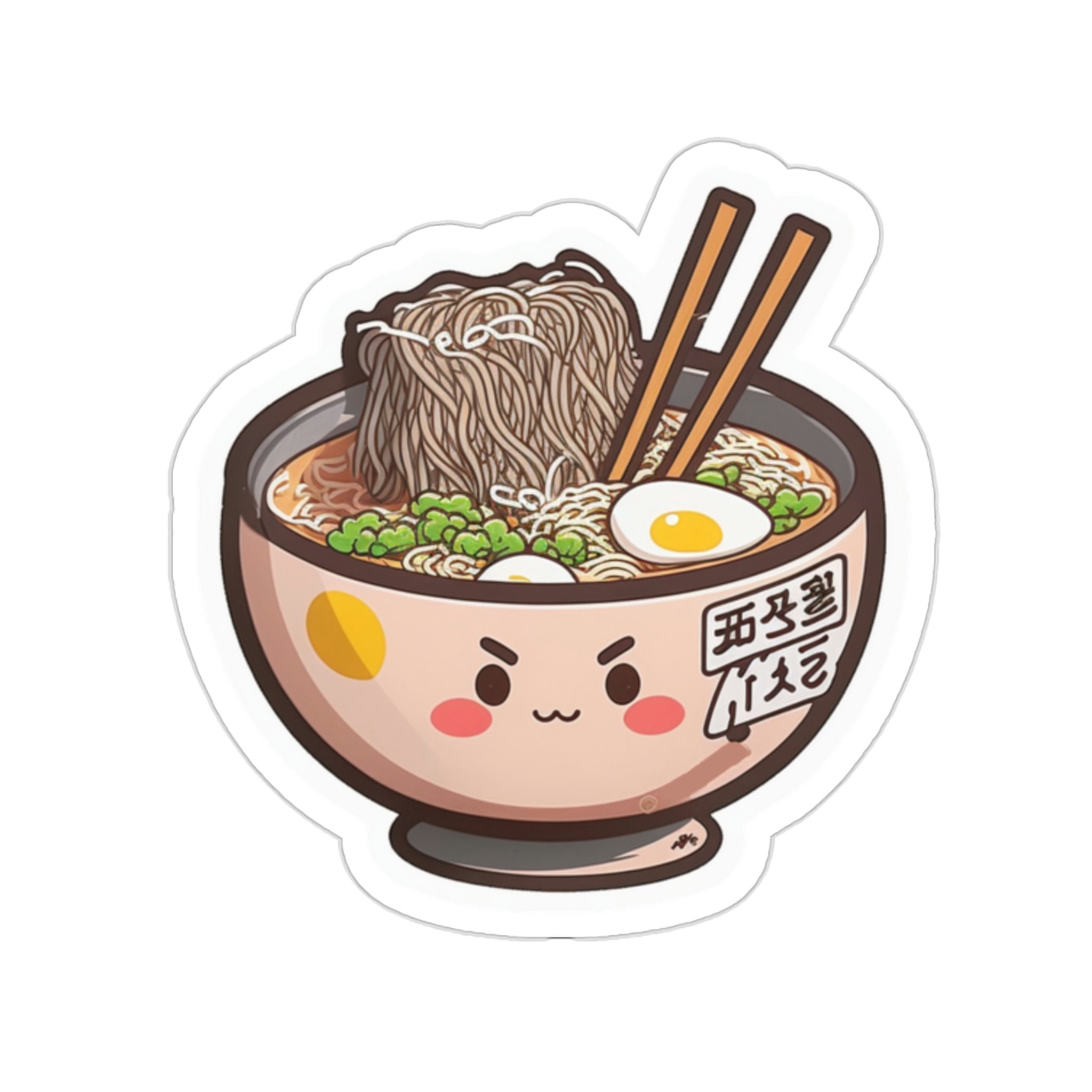 Ramen Sticker, Happy Ramen, Raman, Ramen Vinyl, Smiling Ramen, Cute ...