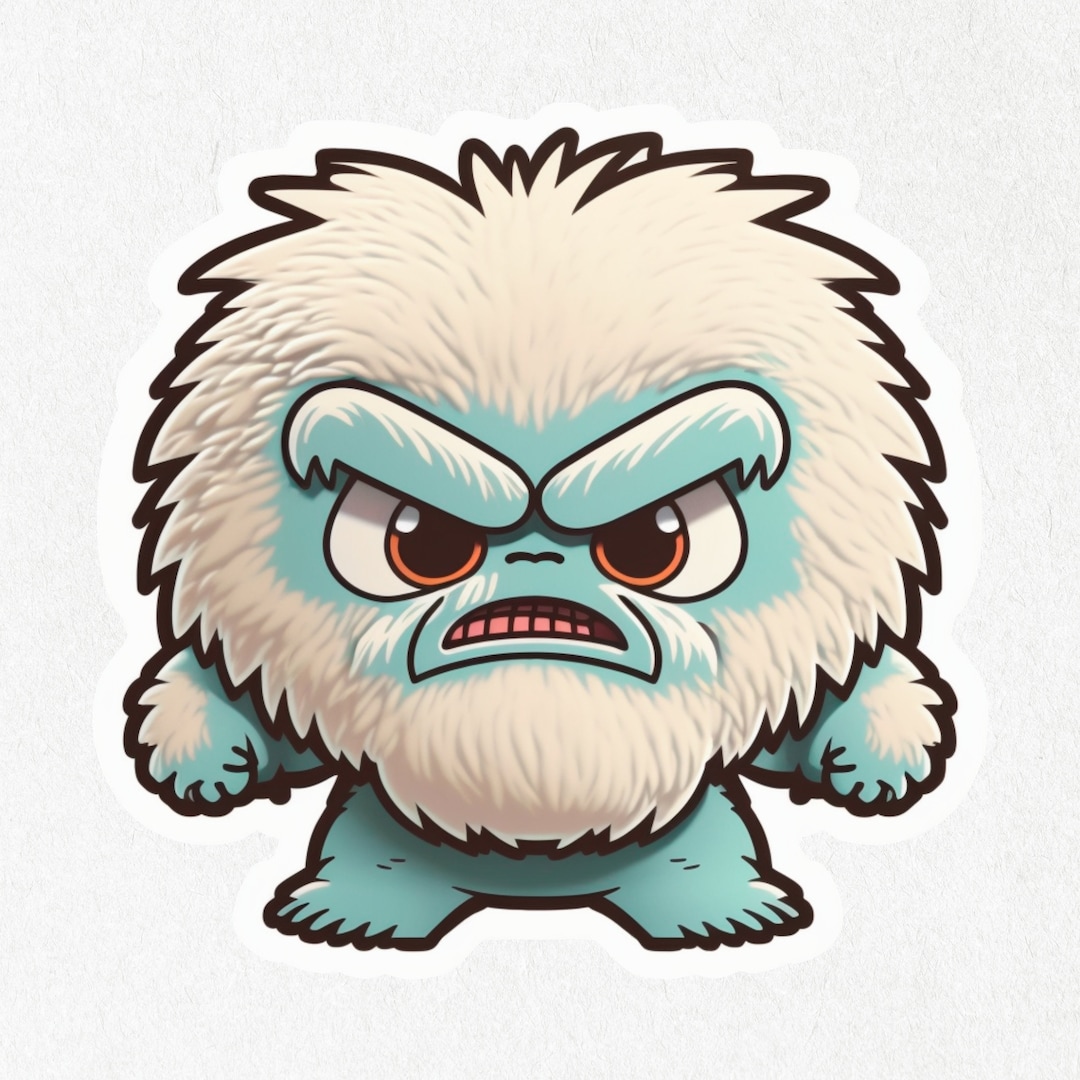 Yeti, Yeti Sticker, Angry Yeti, Yeti Vinyl, Cute Decal, Water Bottle ...