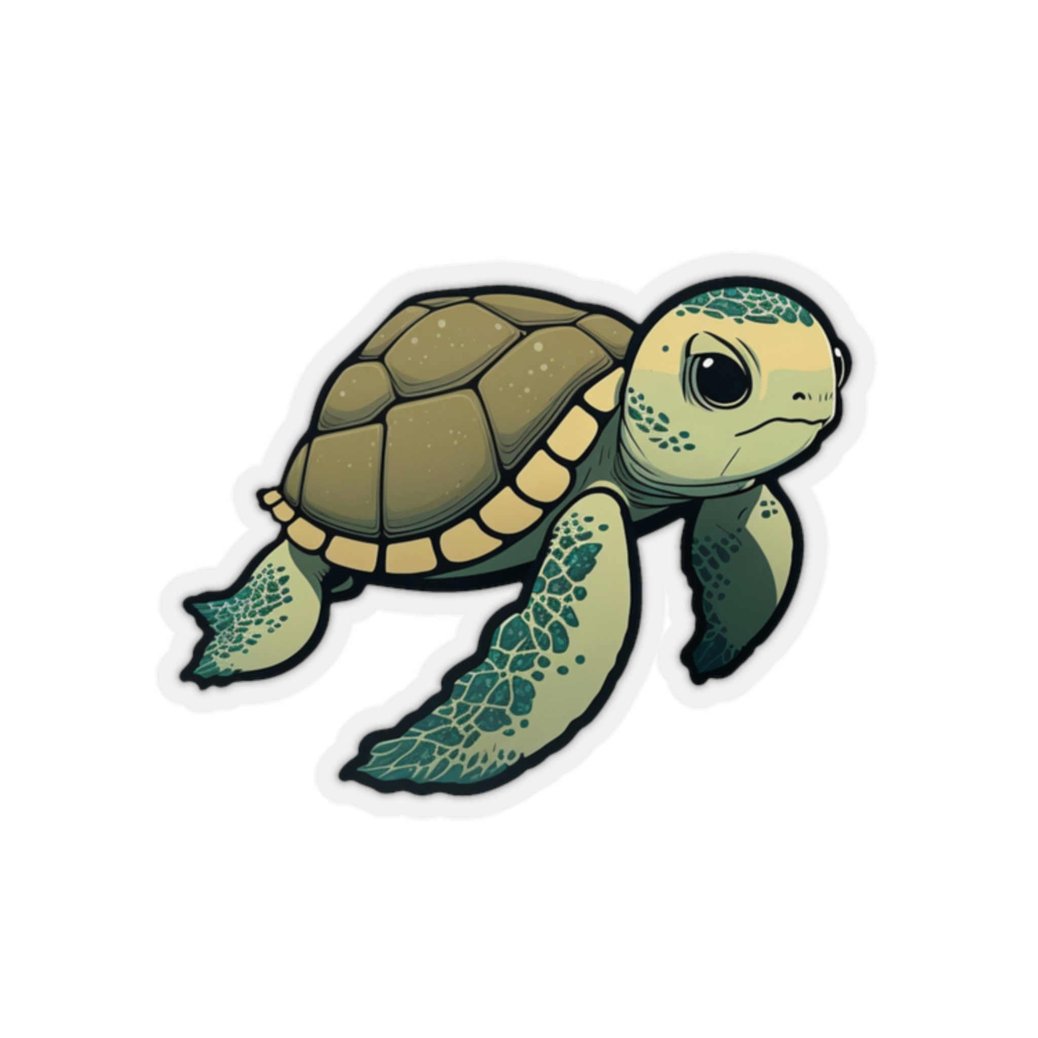 Sea Turtle, Sea Turtle Sticker, Sea Turtle Vinyl, Happy Sea Turtle ...