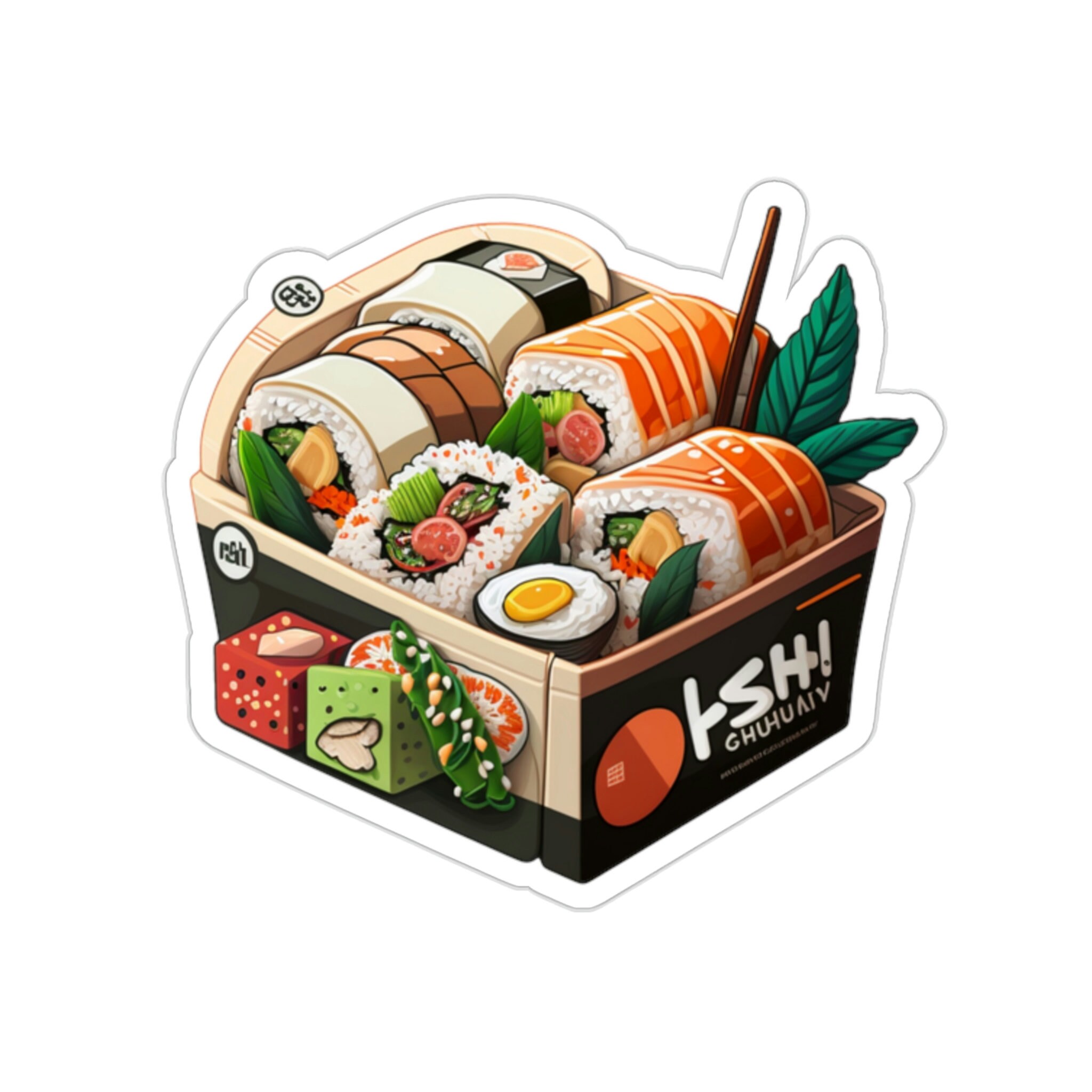Sushi Sticker, Happy Sushi, Sushi, Vinyl, Smiling Sushi, Cute Decal ...