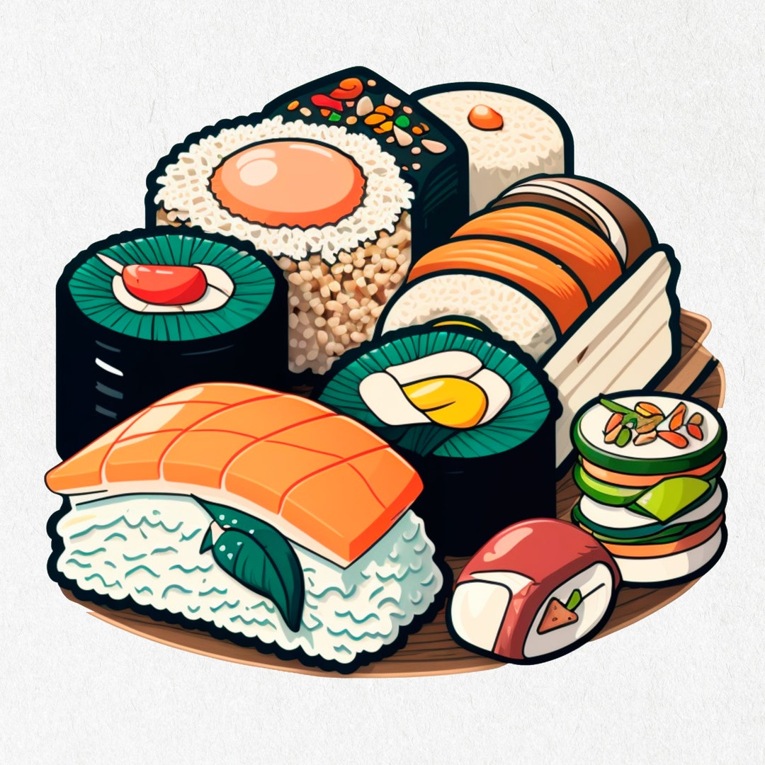 Sushi Sticker, Happy Sushi, Sushi, Vinyl, Smiling Sushi, Cute Decal ...