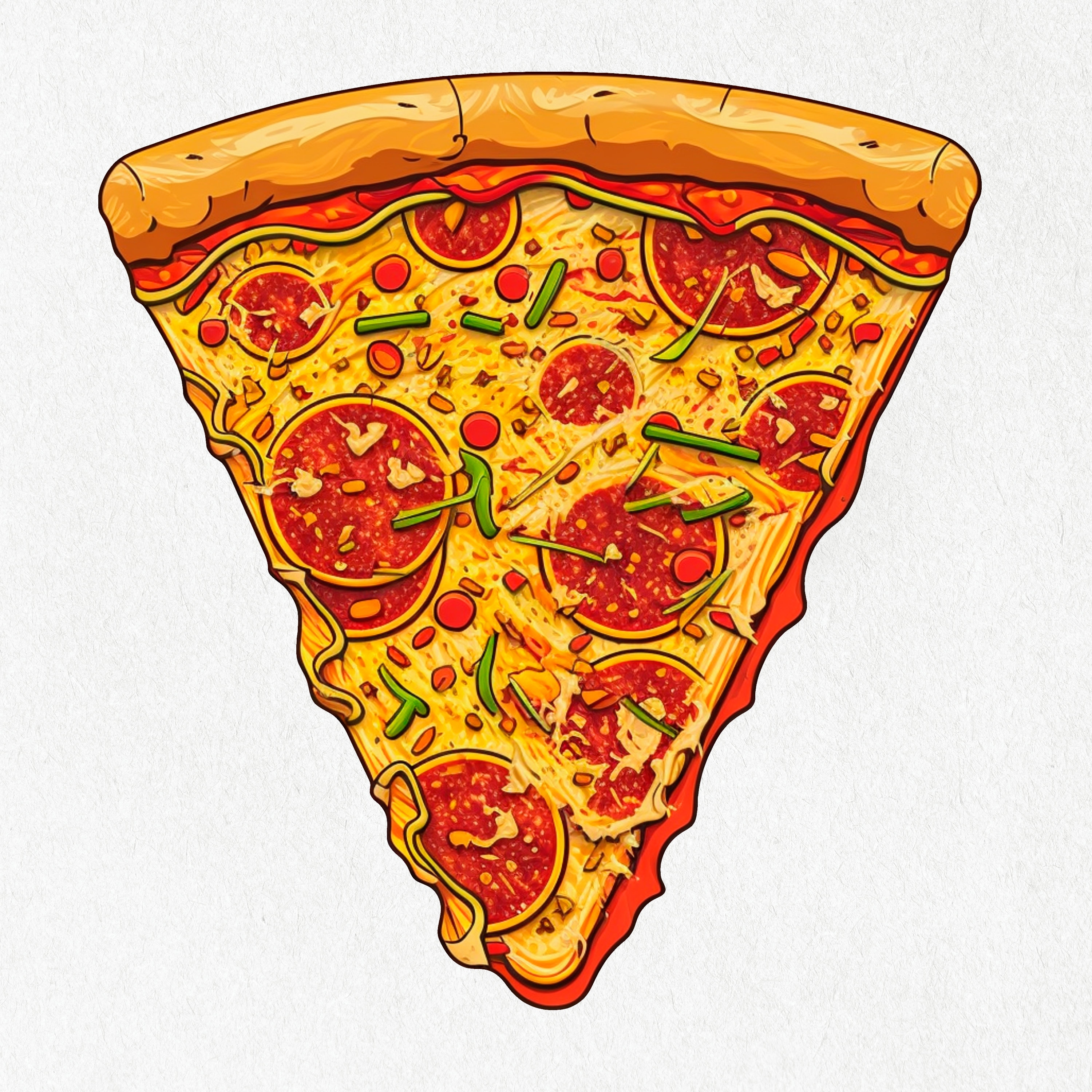 Pizza Slice Sticker, Happy Pizza Slice, Pizza Slice, Vinyl, Smiling ...