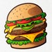 Hamburger Sticker, Happy Hamburger, Hamburger, Hamburger Vinyl, Smiling ...