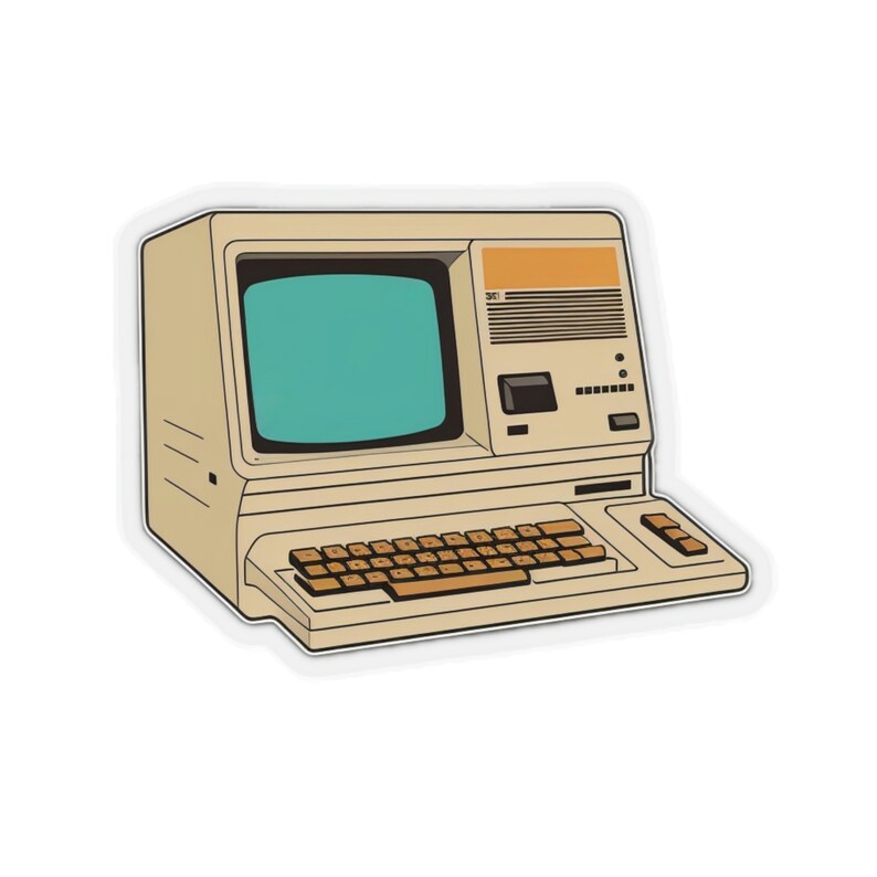 Computer Sticker, Vintage Computer, PC, Computer Vinyl, Retro Tech ...