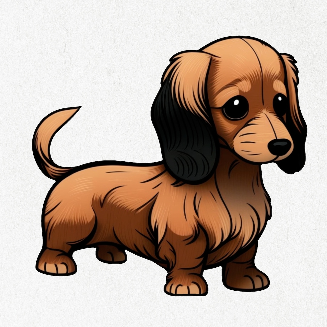 Dachshund Sticker, Happy Dachshund Dog Sticker, Dog Vinyl, Smiling Dog ...