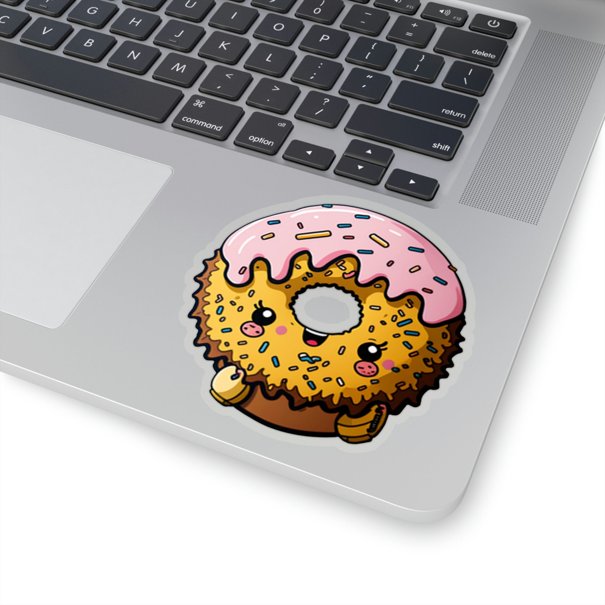 Donut Sticker, Happy Donut , Donut , Donut Vinyl, Smiling Donut , Cute ...