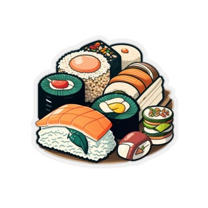 Sushi Sticker, Happy Sushi, Sushi, Vinyl, Smiling Sushi, Cute Decal ...