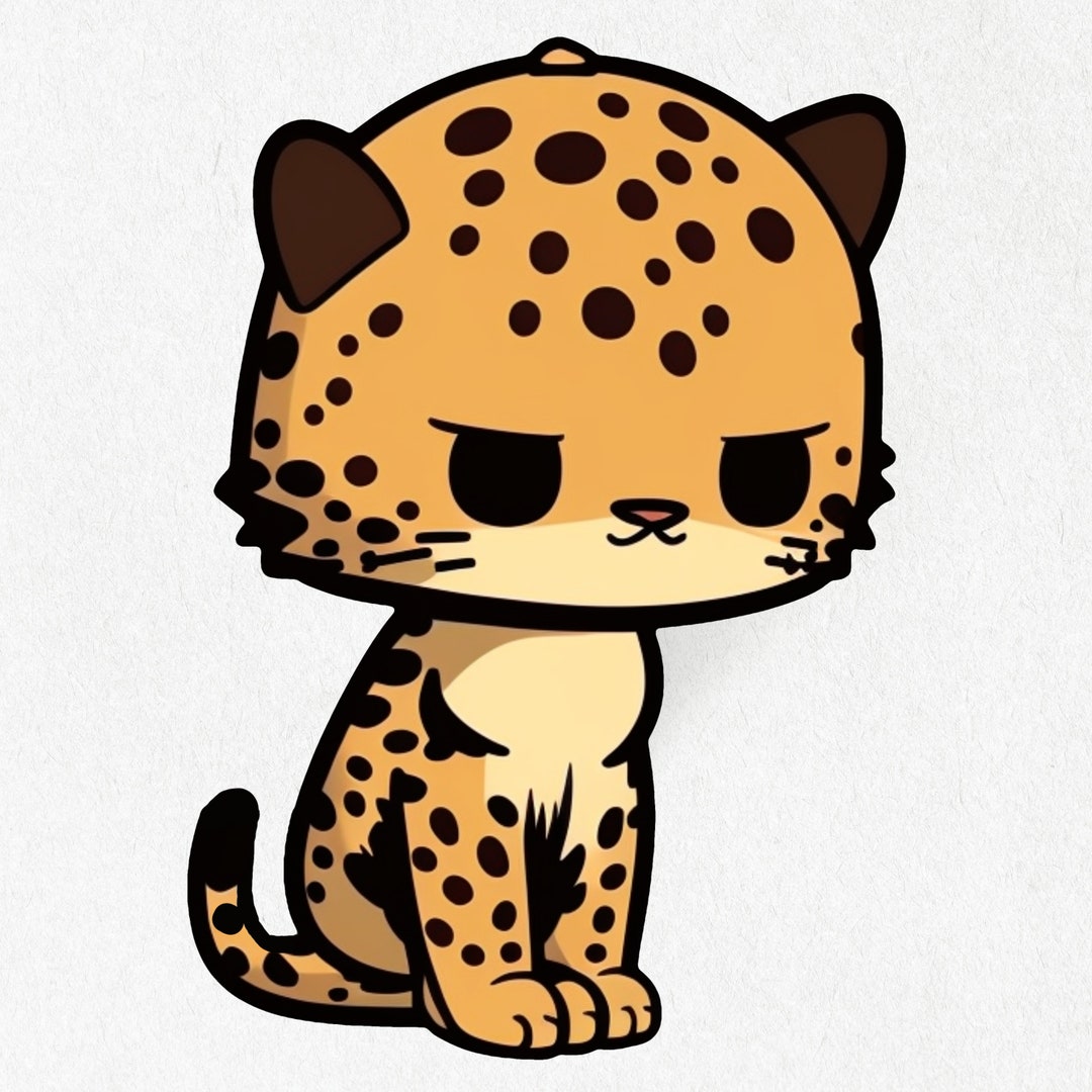 Cheetah, Cheetah Sticker, Cheetah Vinyl, Happy Cheetah, Cute Cheetah ...
