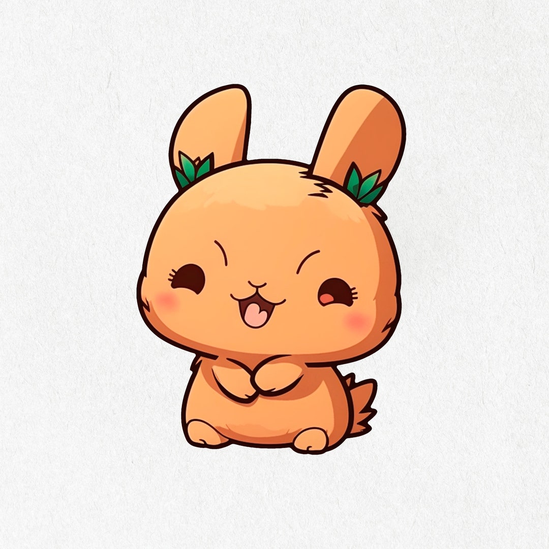 Bunny Sticker, Happy Bunny Sticker, Bunny, Bunny Vinyl, Smiling Bunny ...
