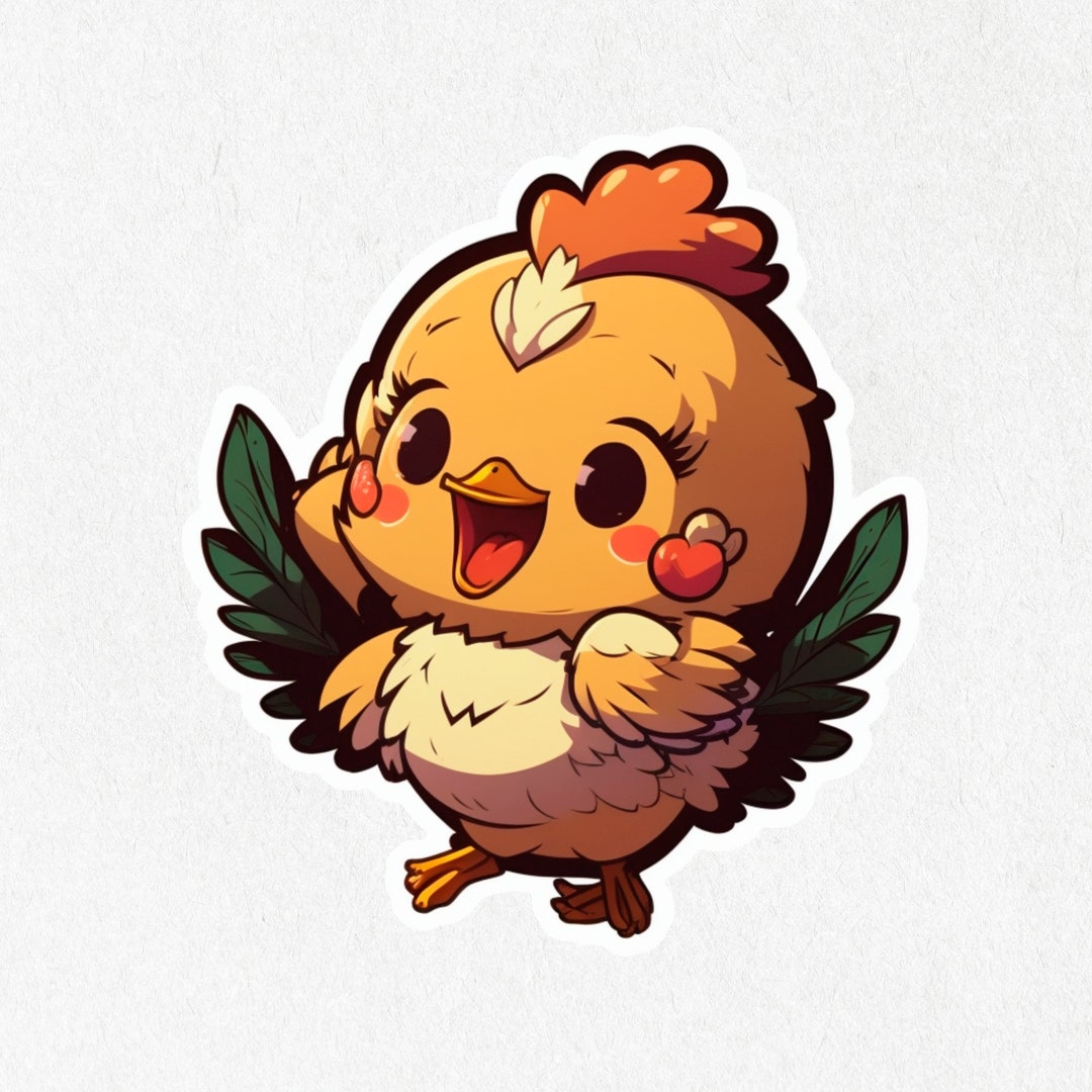 Chicken Sticker, Happy Chicken Sticker, Chick, Chicken Vinyl, Smiling ...