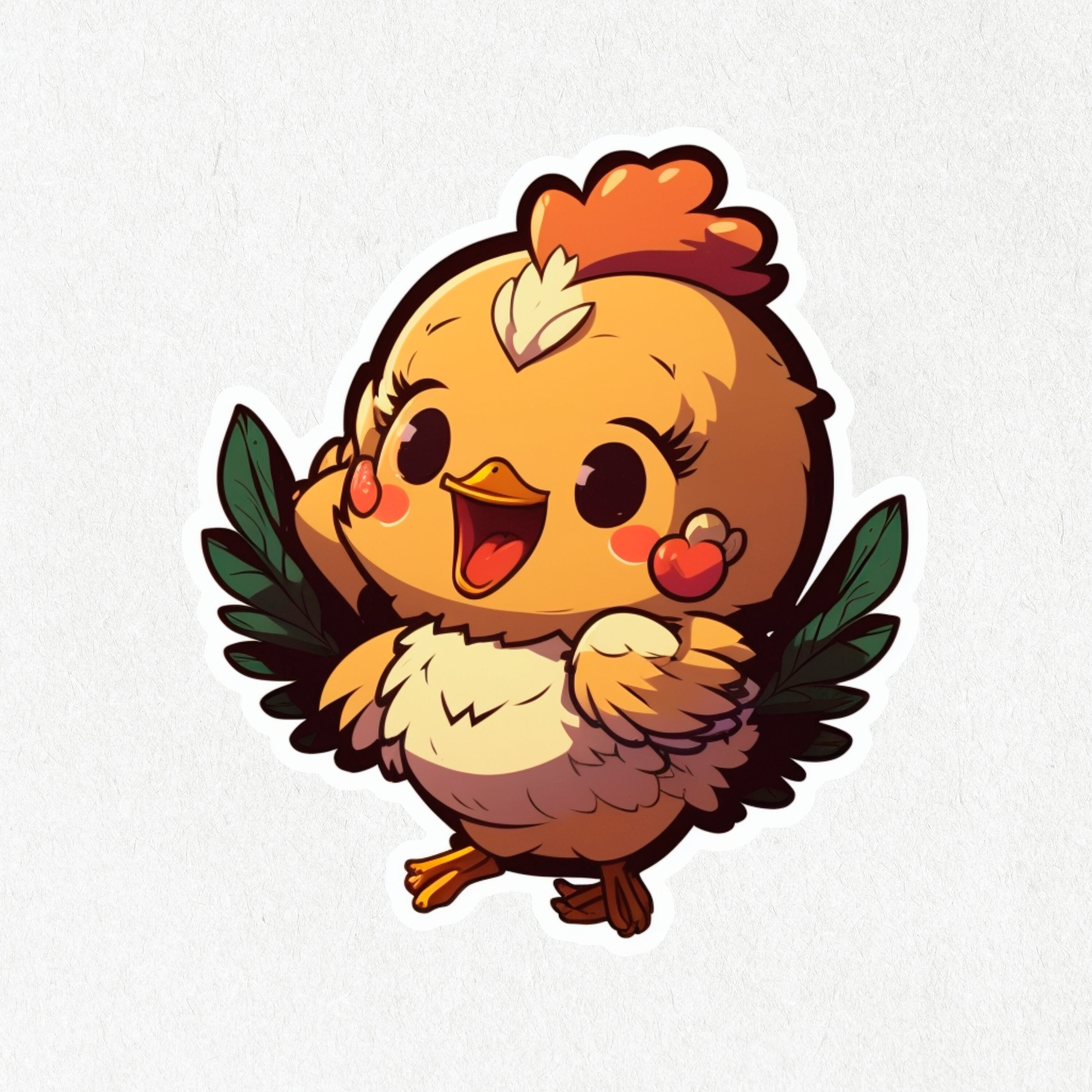 Chicken Sticker, Happy Chicken Sticker, Chick, Chicken Vinyl, Smiling ...