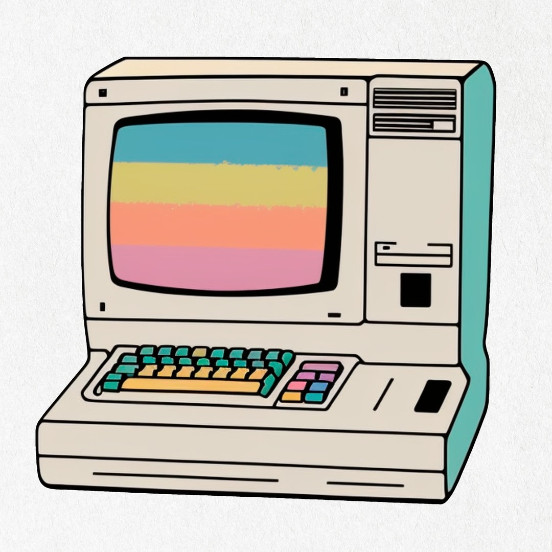 Computer Sticker, Vintage Computer, PC, Computer Vinyl, Retro Tech ...