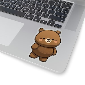 Brown Bear Sticker, Brown Bear Vinyl, Cute Brown Bear Decal, Water ...