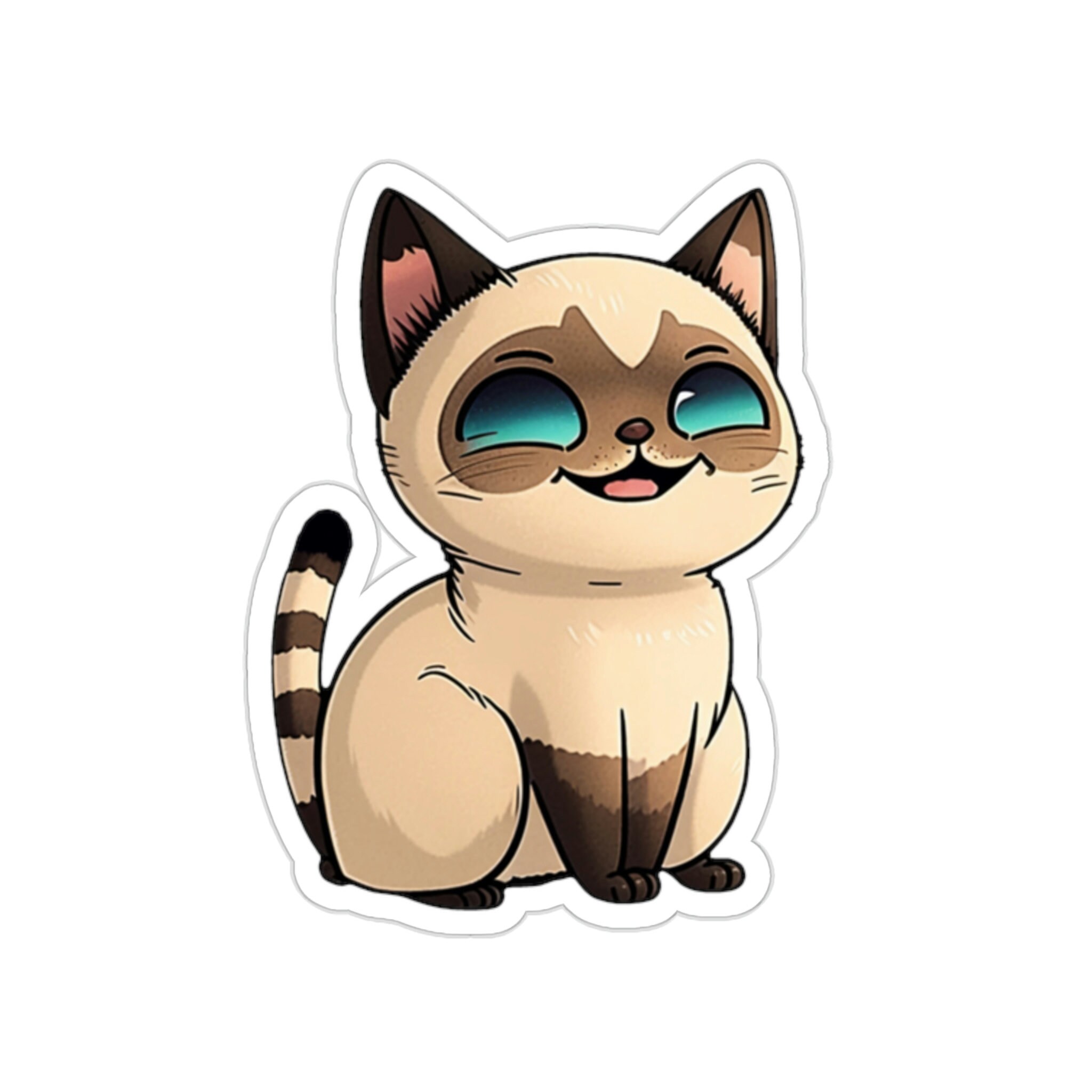 Siamese Cat, Cat Sticker, Siamese, Cat Vinyl, Happy Cat, Cute Decal ...