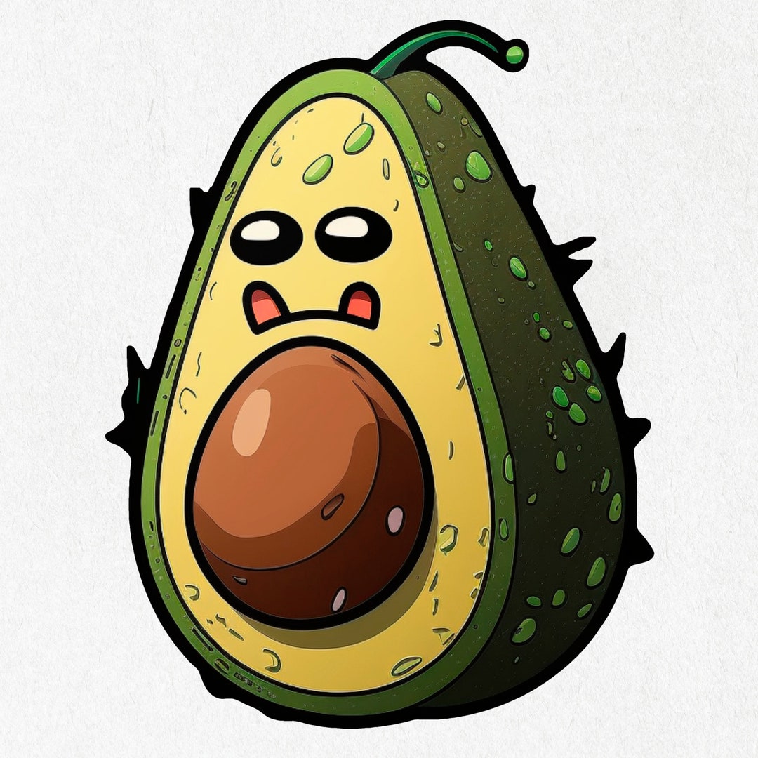 Avocado Sticker, Angry Avocado, Avocado, Avocado Vinyl, Smiling Avocado ...