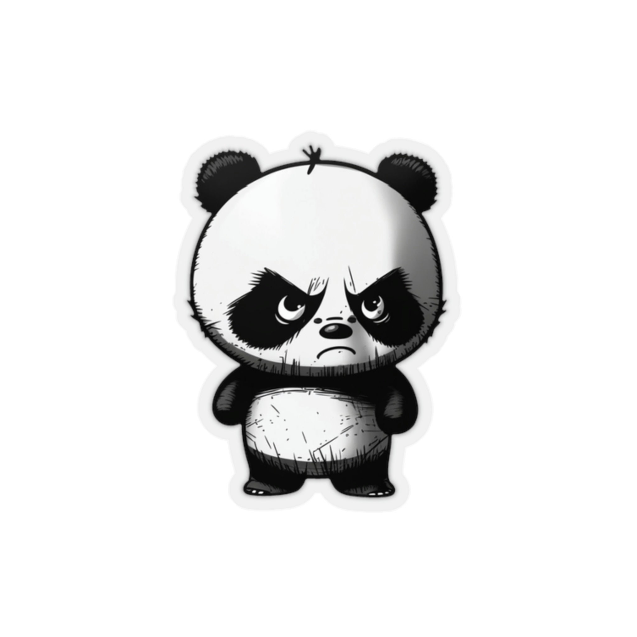 Panda, Panda Sticker, Panda Vinyl, Angry Panda, Cute Panda Decal, Water ...