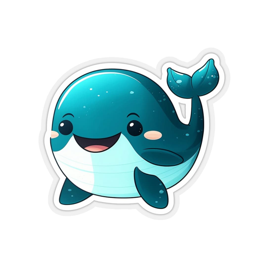 Whale Sticker, Happy Whale, Blue Whale, Sea Animal, Whale Vinyl ...