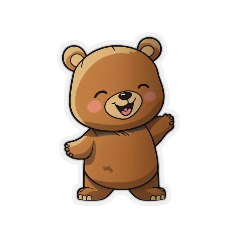Brown Bear Sticker, Brown Bear Vinyl, Cute Brown Bear Decal, Water ...