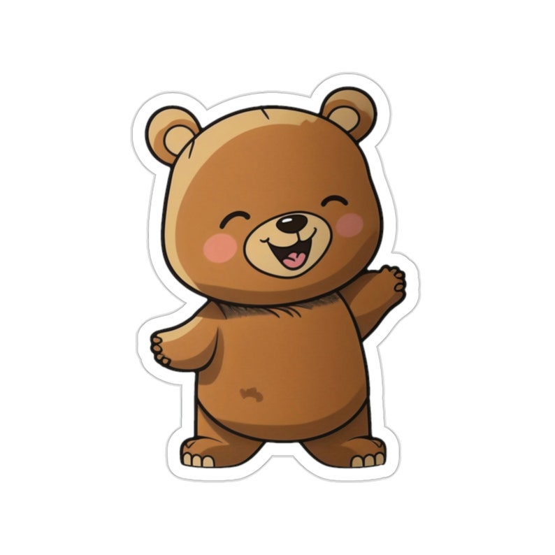 Brown Bear Sticker Brown Bear Vinyl Cute Brown Bear Decal - Etsy