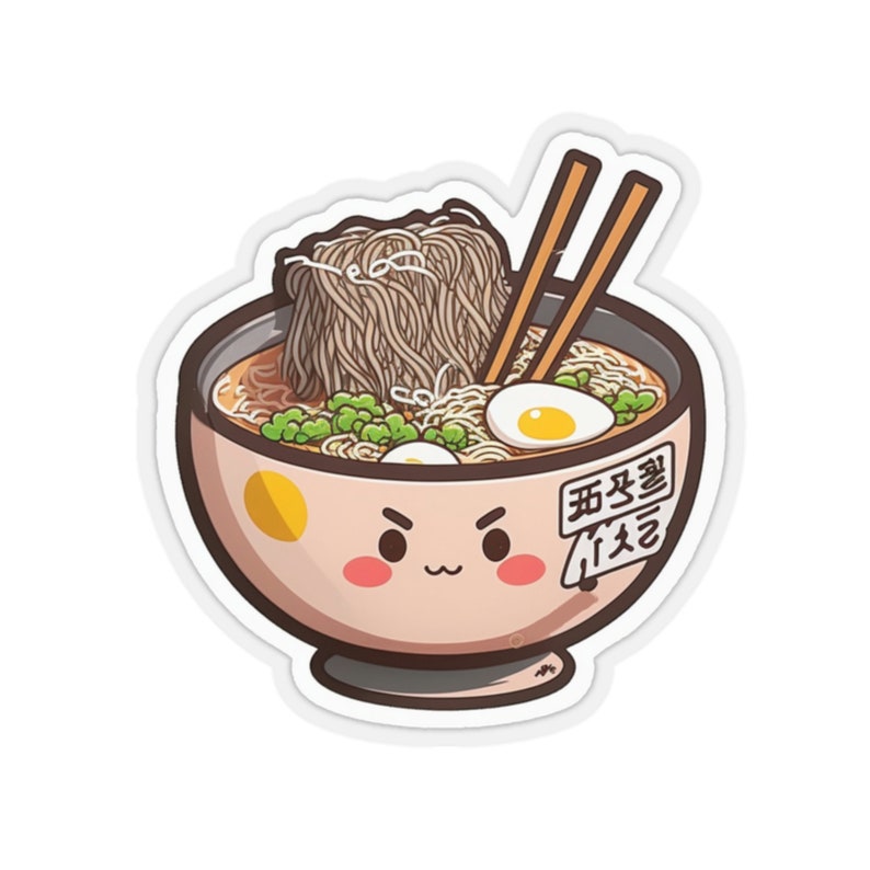 Ramen Sticker, Happy Ramen, Raman, Ramen Vinyl, Smiling Ramen, Cute ...
