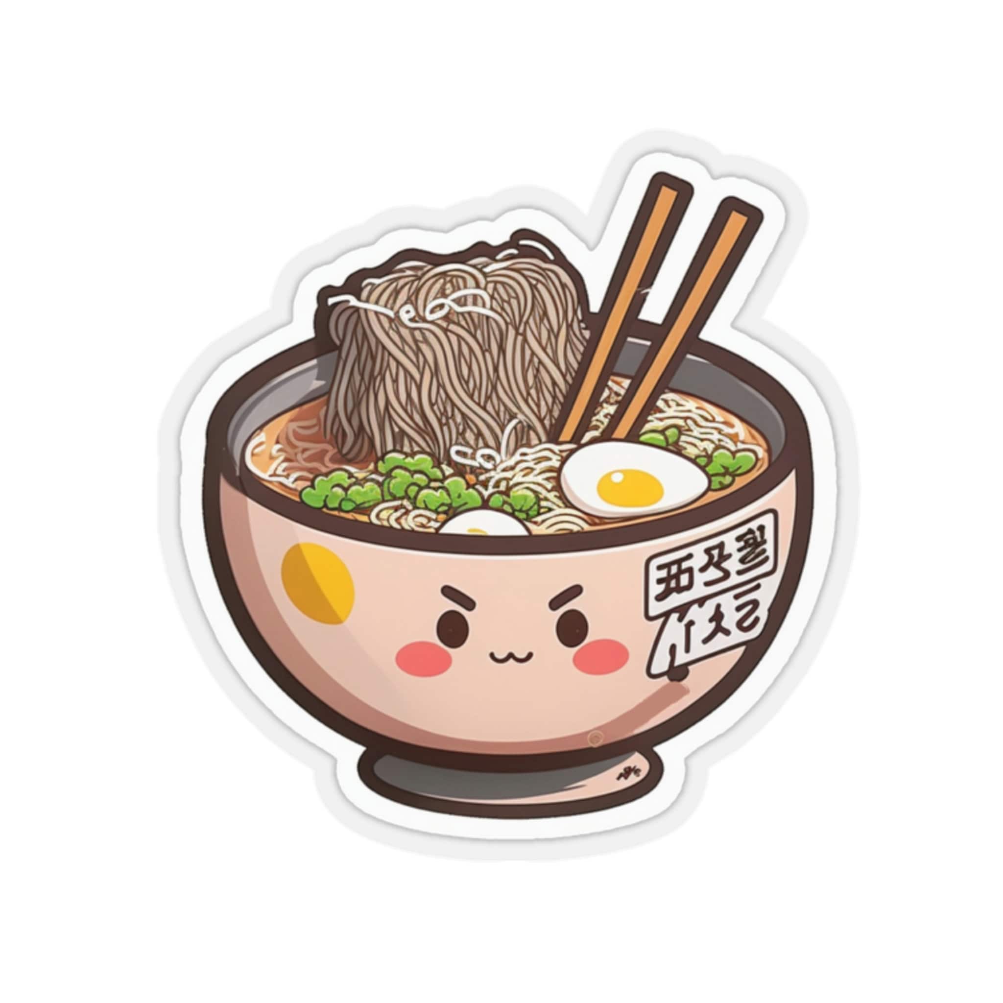 Ramen Sticker, Happy Ramen, Raman, Ramen Vinyl, Smiling Ramen, Cute ...