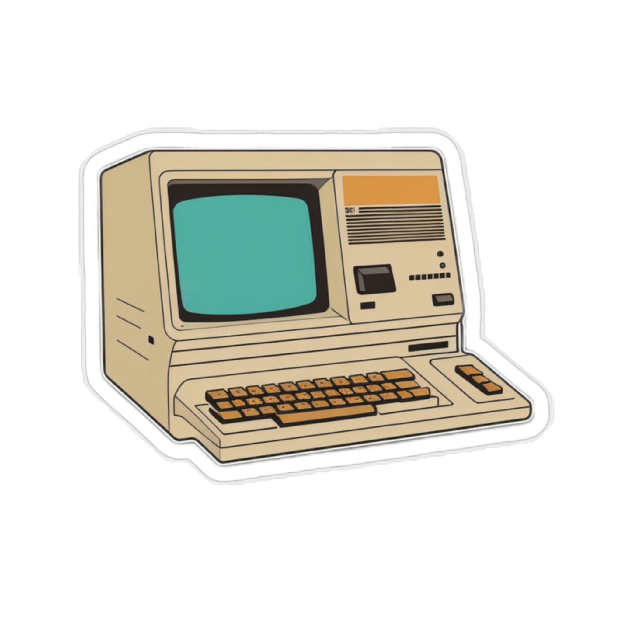 Computer Sticker, Vintage Computer, PC, Computer Vinyl, Retro Tech ...