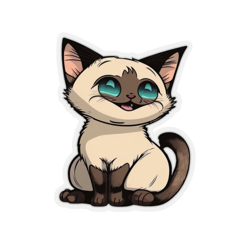 Siamese Cat Vinyl Sticker, Cute Laptop Decal (2x2 & 4x4) - Etsy