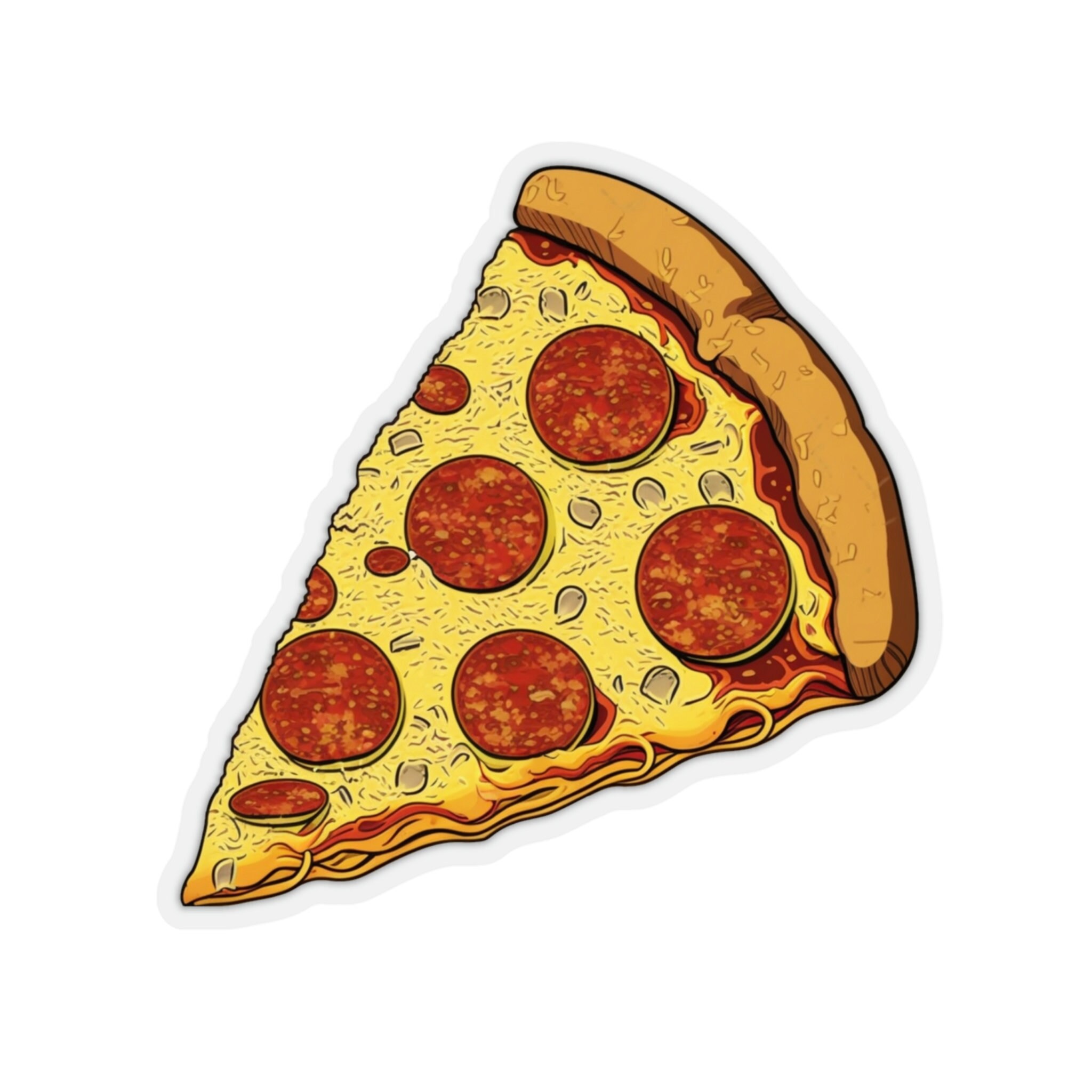 Pizza Slice Sticker, Happy Pizza Slice, Pizza Slice, Vinyl, Smiling ...