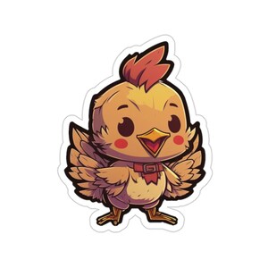 Chicken Sticker, Happy Chicken Sticker, Chick, Chicken Vinyl, Smiling ...