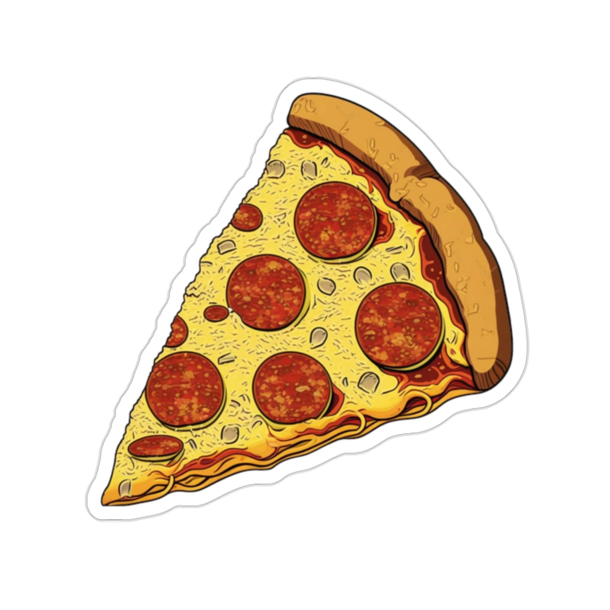 Pizza Slice Sticker, Happy Pizza Slice, Pizza Slice, Vinyl, Smiling ...