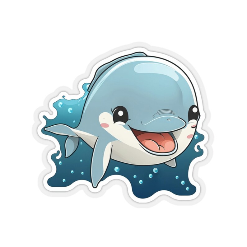 Dolphin Sticker, Happy Dolphin, Sea Animal, Dolphin Vinyl, Smiling ...