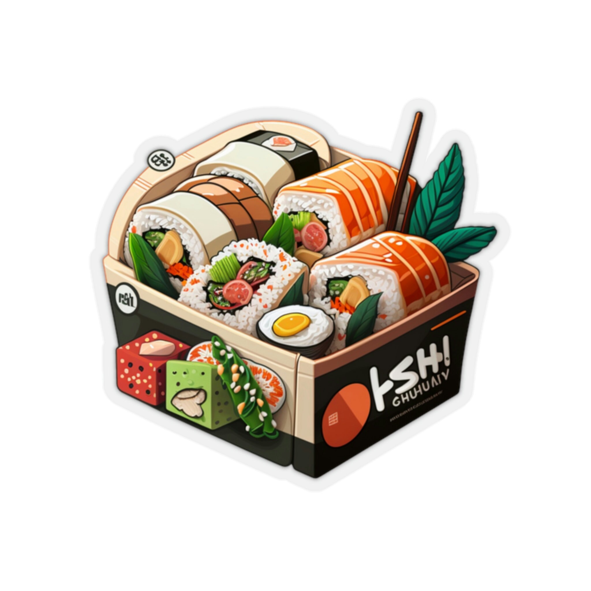 Sushi Sticker, Happy Sushi, Sushi, Vinyl, Smiling Sushi, Cute Decal ...