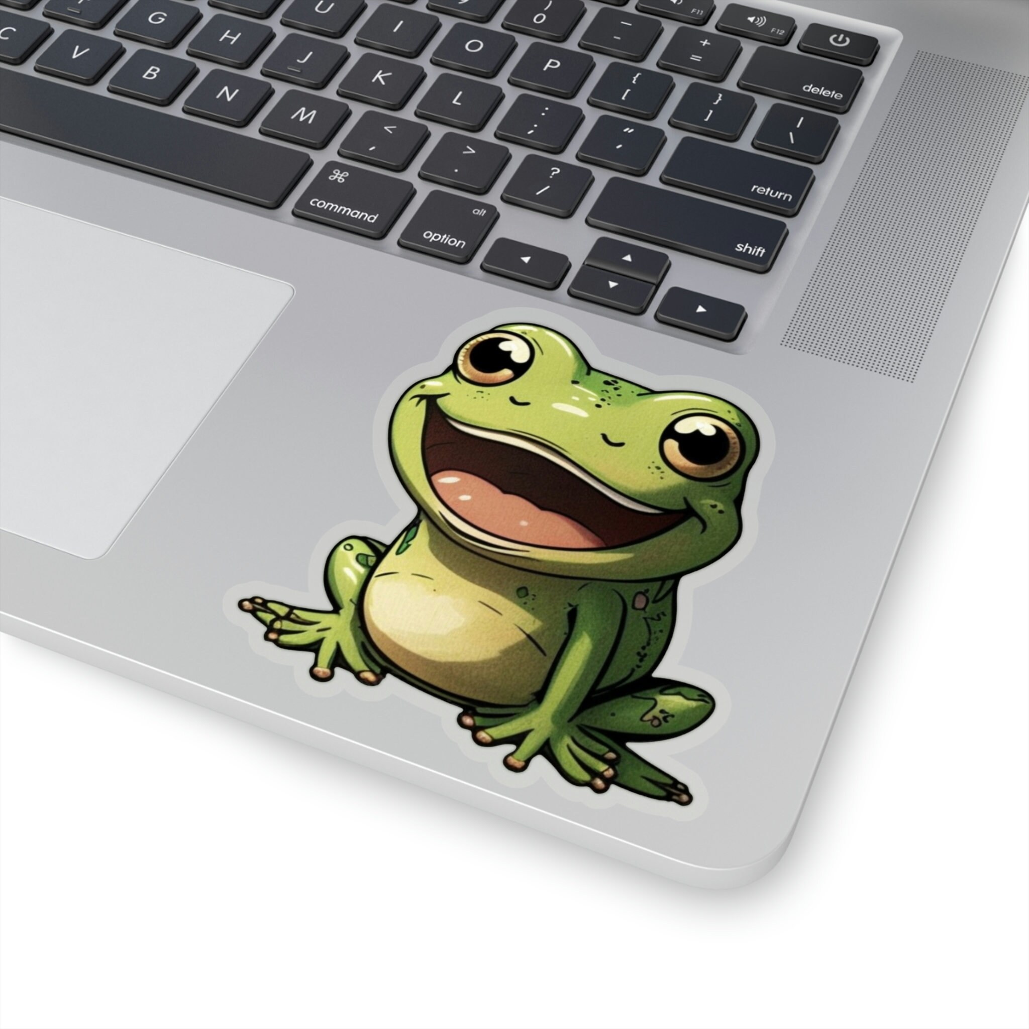 Happy Green Frog Vinyl Sticker, Laptop Decal (2" X 2") - Etsy