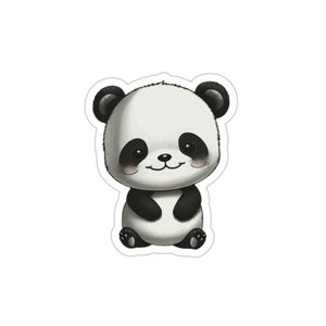 Panda, Panda Sticker, Panda Vinyl, Happy Panda, Cute Panda Decal, Water ...