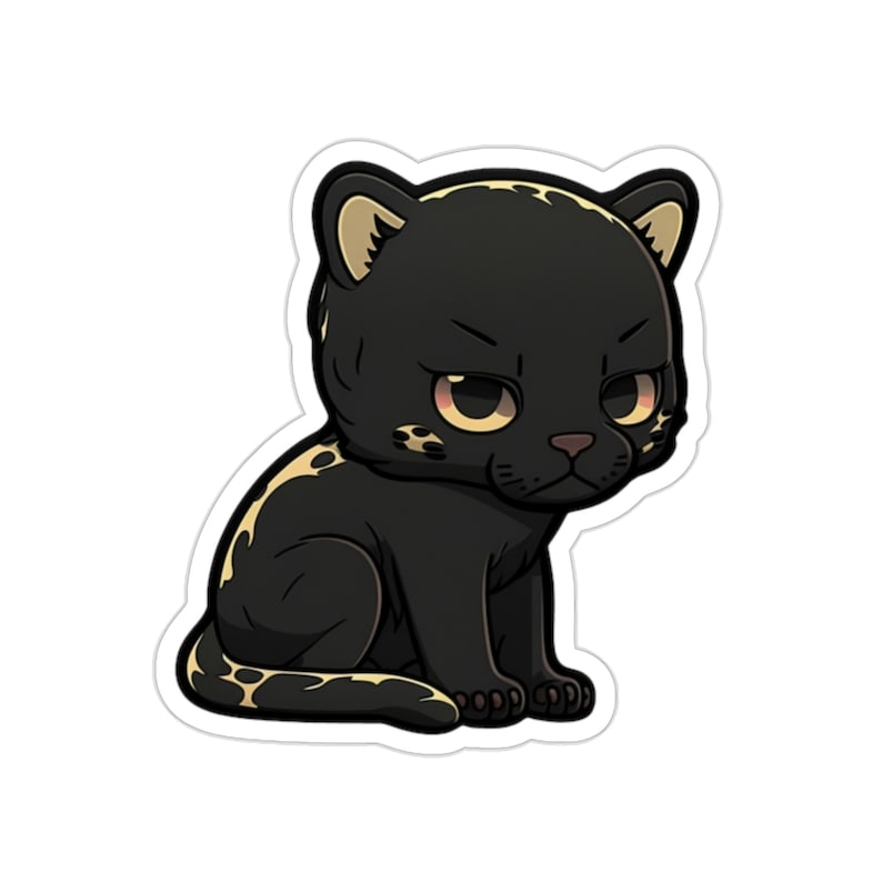 Black Panther, Panther Sticker, Panther Vinyl, Happy Panther, Cute ...