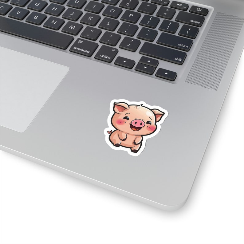 Pig Sticker, Happy Pig, Pig, Pig Vinyl, Smiling Pig, Cute Decal, Water ...
