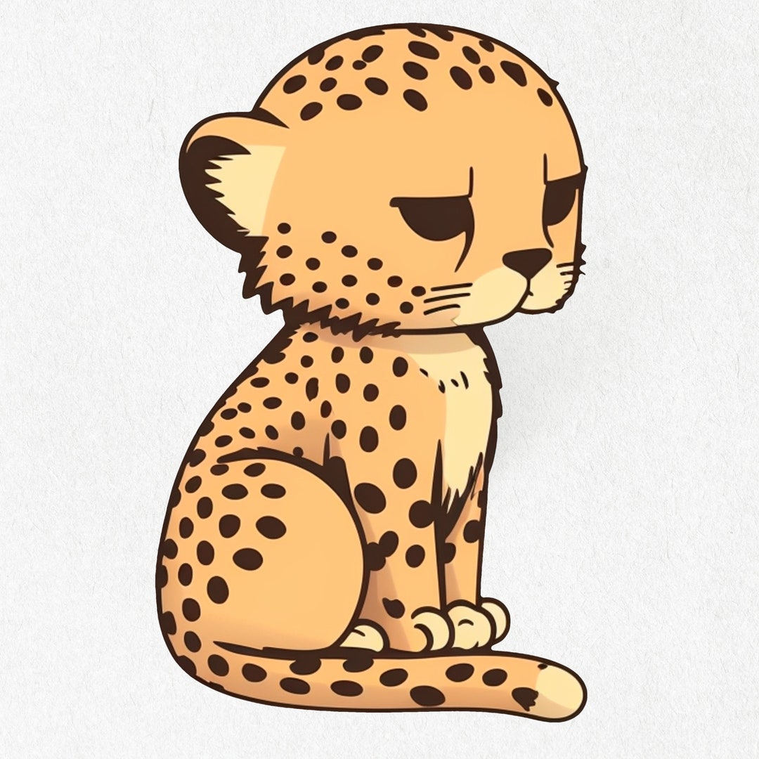 Cheetah, Cheetah Sticker, Cheetah Vinyl, Happy Cheetah, Cute Cheetah ...