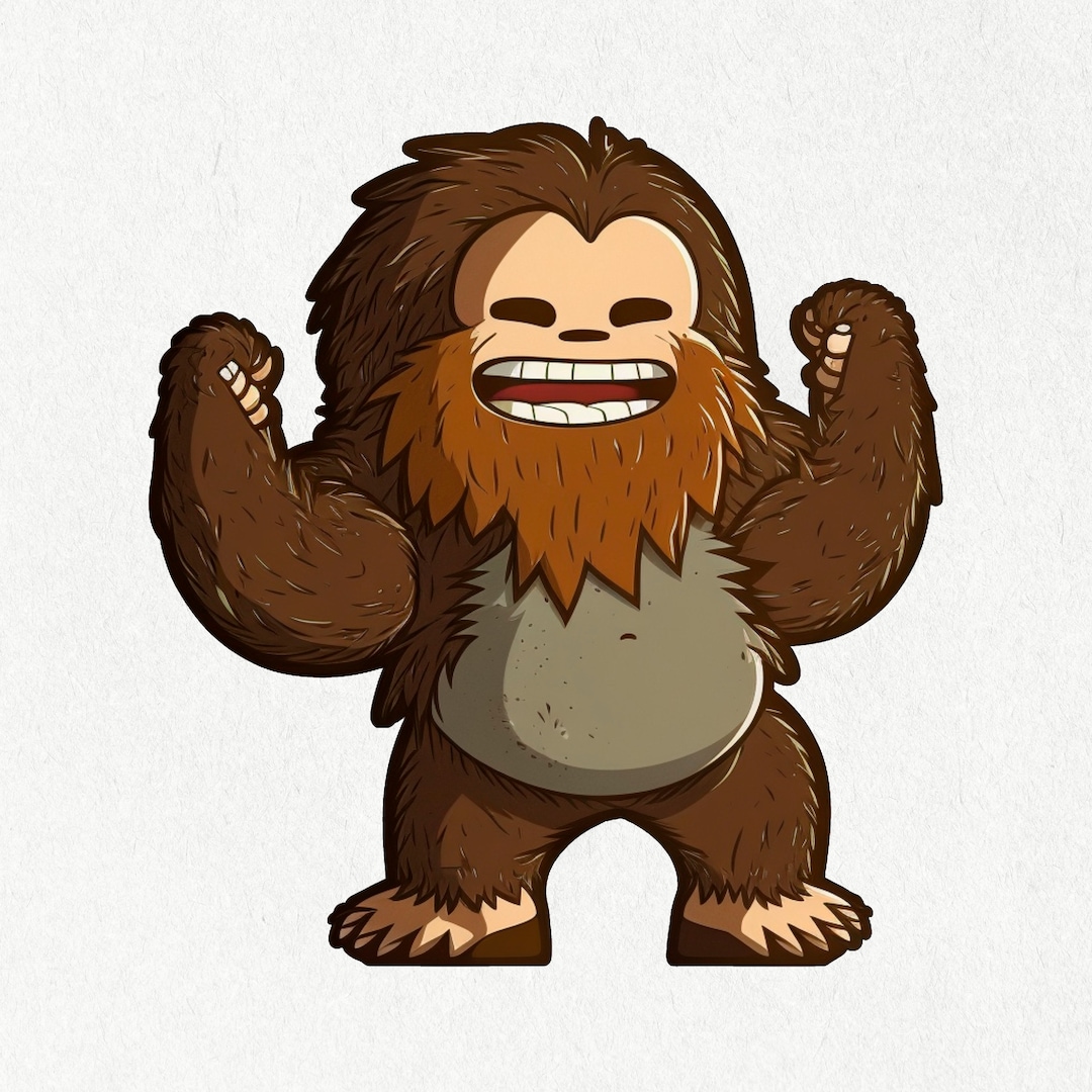 Bigfoot, Bigfoot Sticker, Sasquatch, Bigfoot Vinyl, Happy Bigfoot, Cute ...