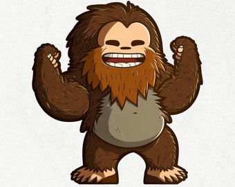 Bigfoot, Bigfoot Sticker, Sasquatch, Bigfoot Vinyl, Happy Bigfoot, Cute ...