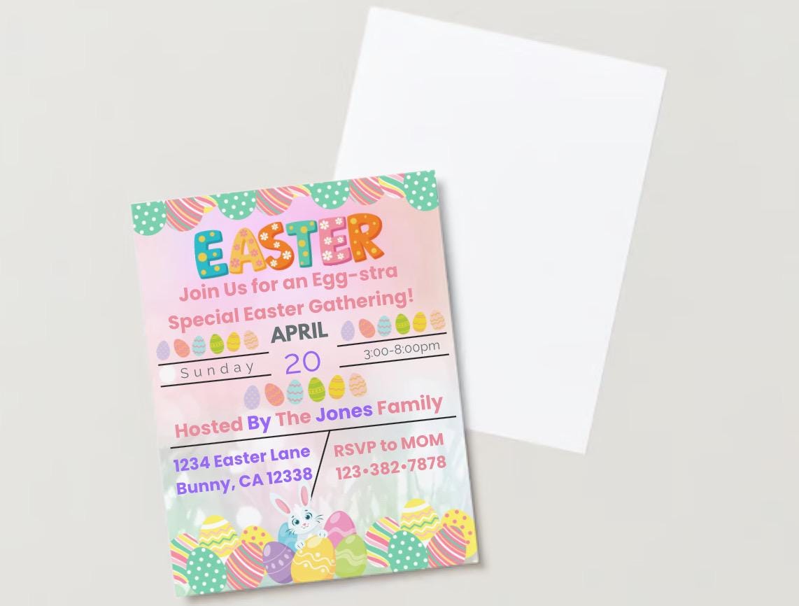 Editable Easter Invitation Template | Instant Download Party Flyer ...
